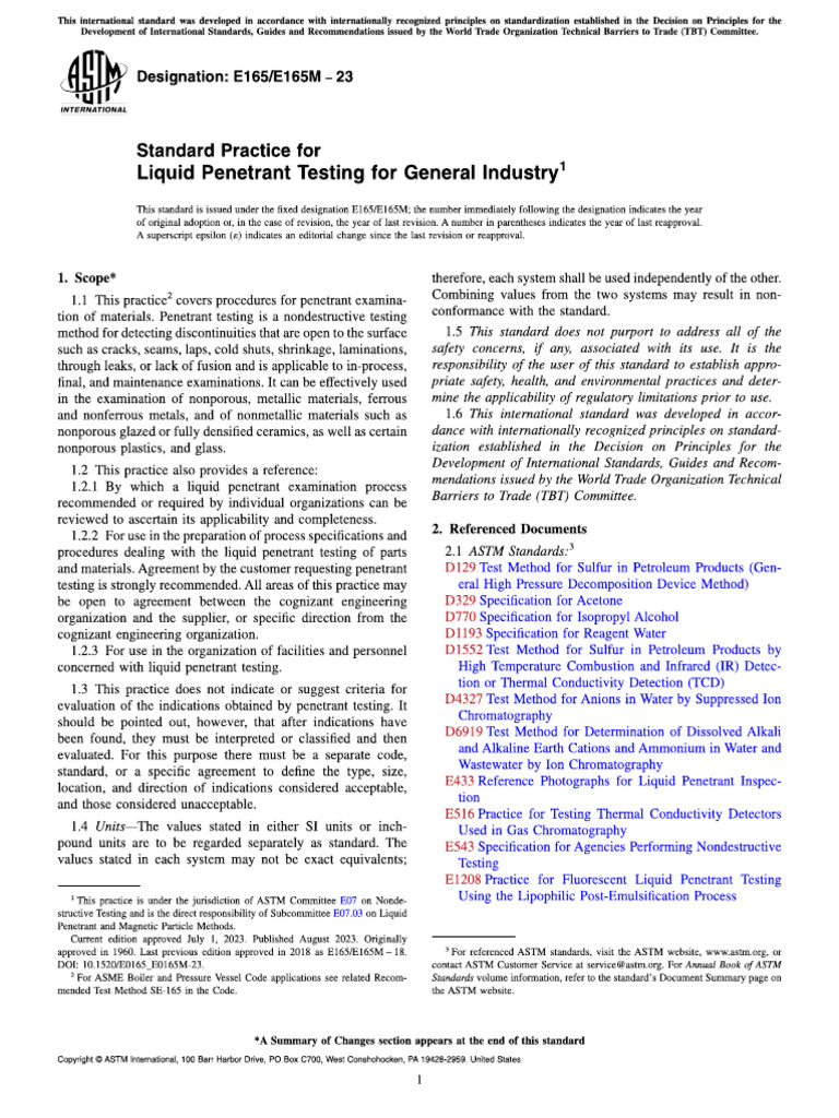 Astm E165-23 | PDF