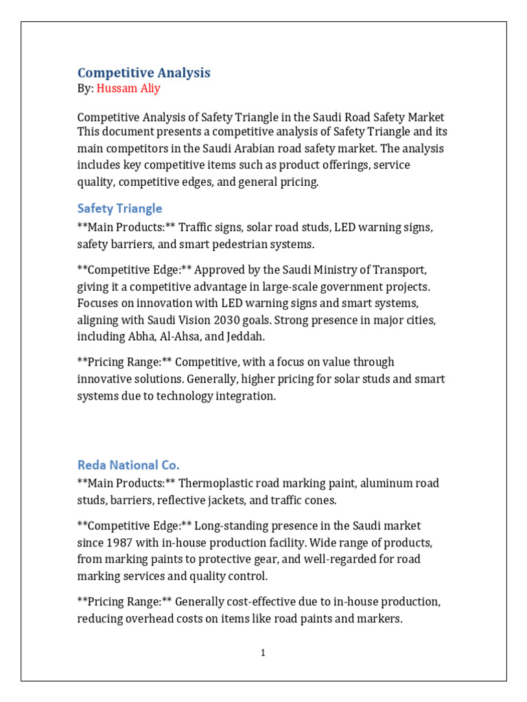 Safety_Triangle_Competitive_Analysis | PDF | Road | Road Traffic Safety