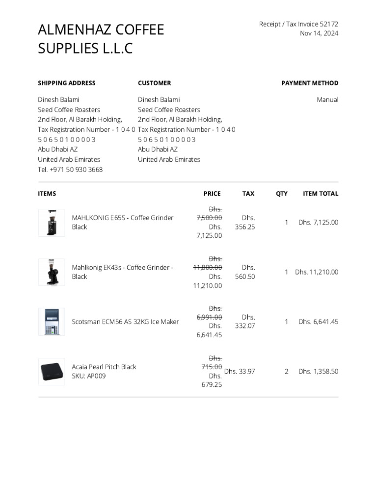 Receipt Invoice | PDF | United Arab Emirates | Receipt