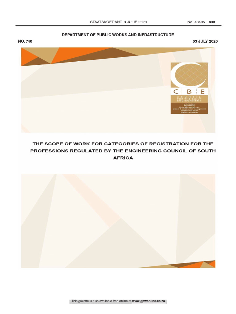 The Scope of Work For Categories of Registration For The Professions ...
