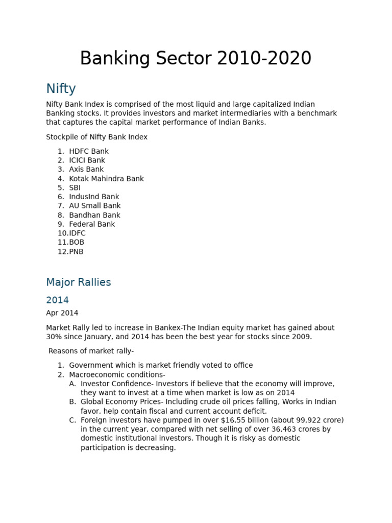 Indian Banking Sector Trends 2010-2020 | PDF