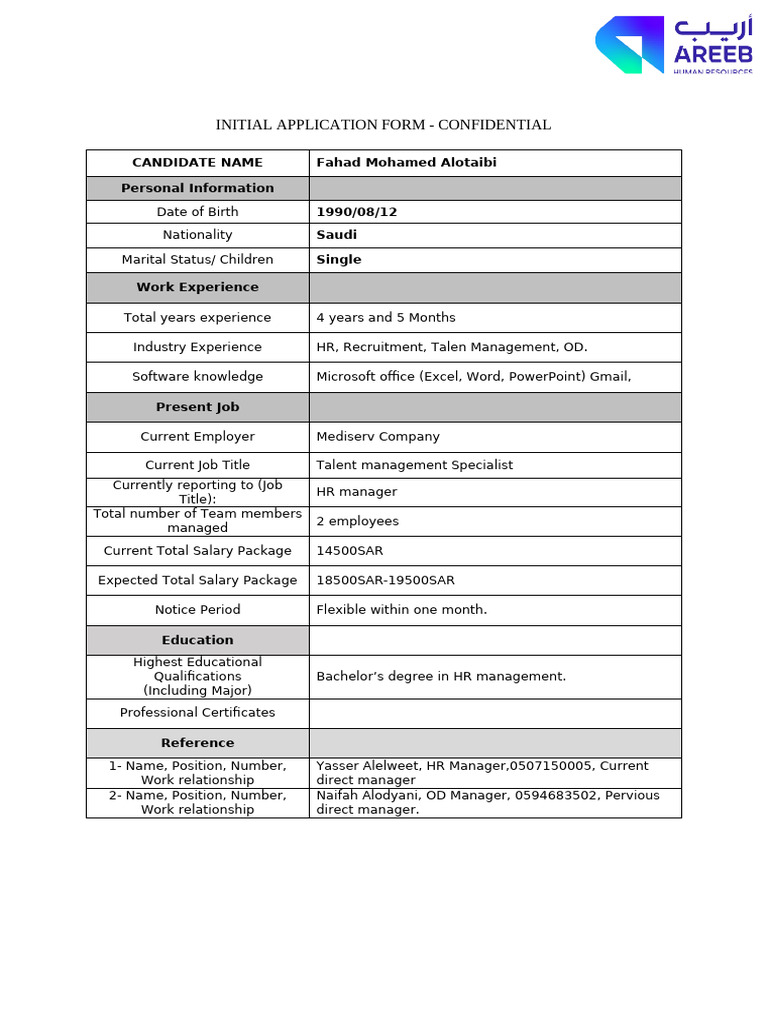 Initial Application | PDF