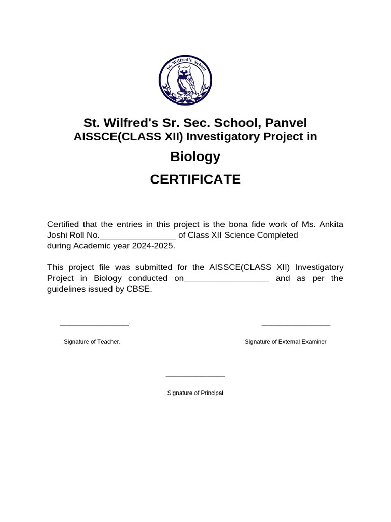 Certificate Bio 1 | PDF | Career & Growth