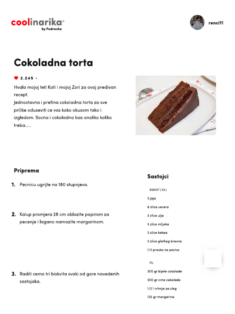 Cokoladna Torta | PDF
