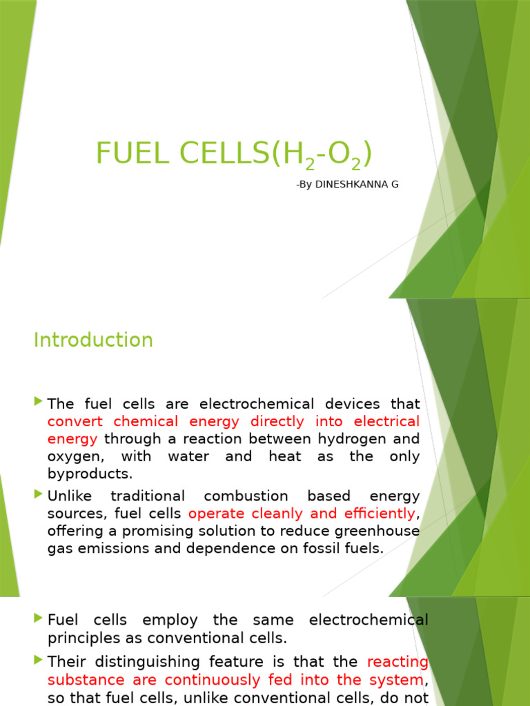 FUEL CELLS(H2-O2) | PDF | Fuel Cell | Chemical Reactions