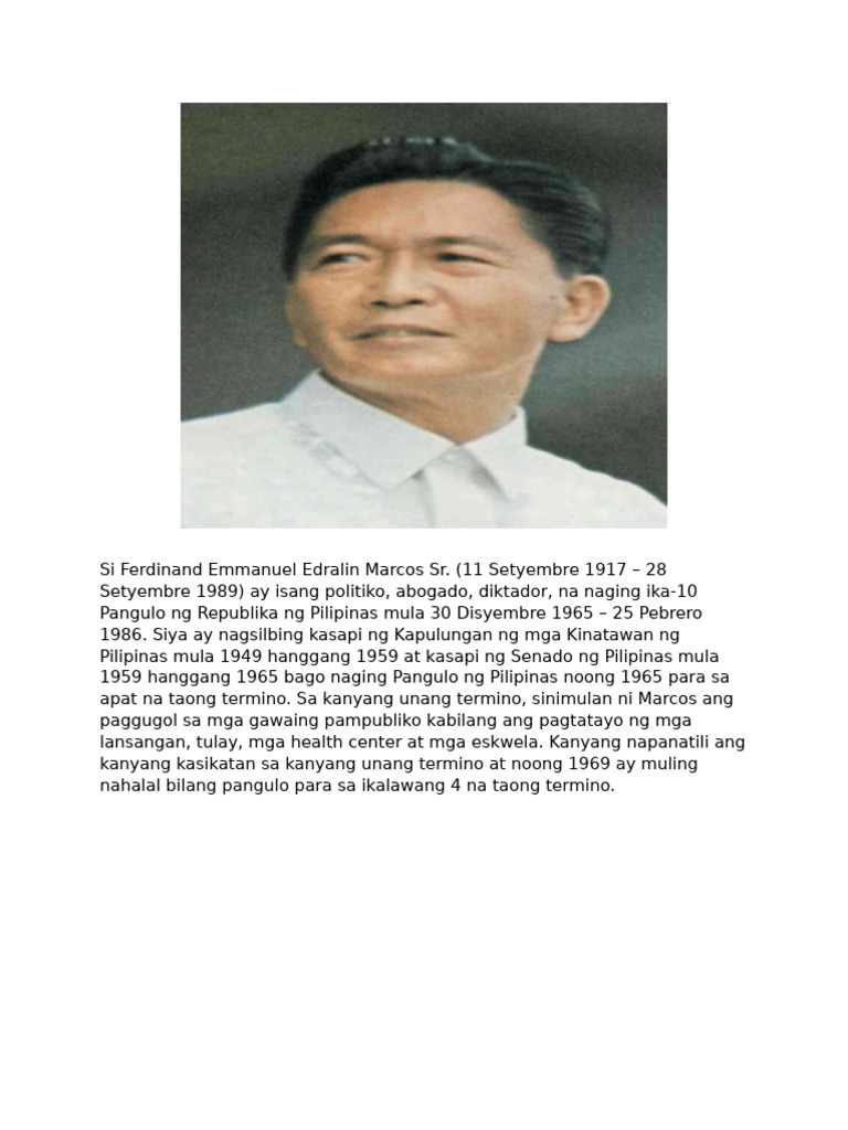 Si Ferdinand Emmanuel Edralin Marcos SR | PDF