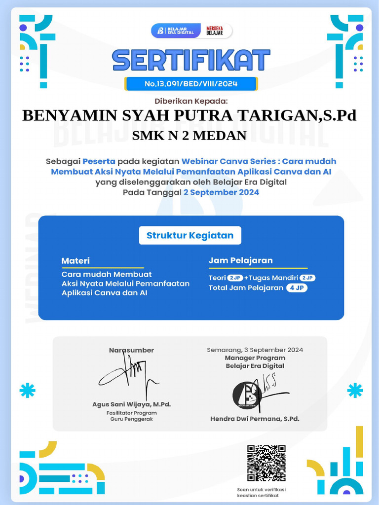 BENYAMIN SYAH PUTRA TARIGAN, S.PD - Belajar Era Digital 2 | PDF