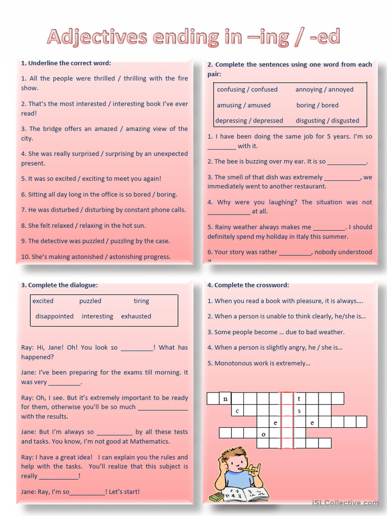 English Adjective Practice Worksheet | PDF