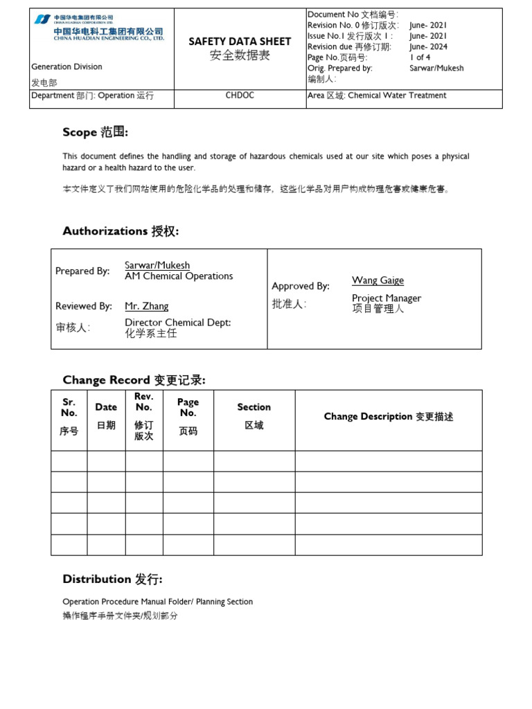 MSDS Sop | PDF | Acid | Atoms