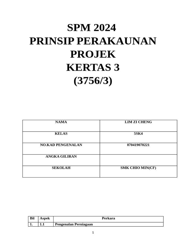AKAUN Projek LZC | PDF
