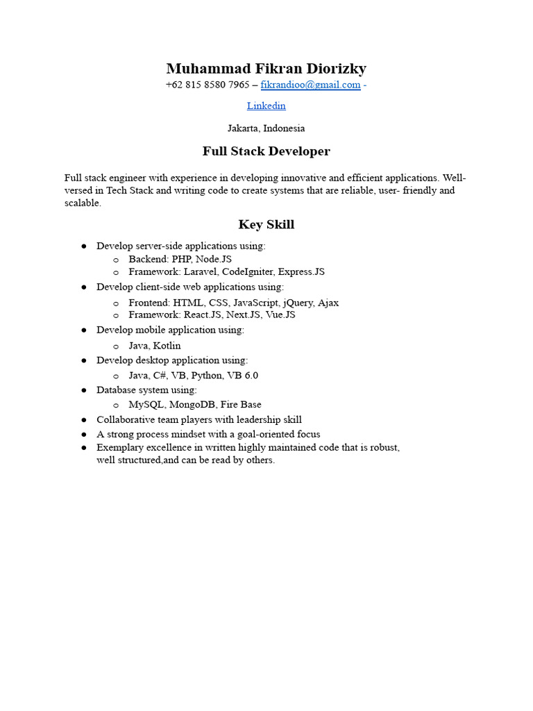 Muhammad Fikran Diorizky | PDF | Web Design | World Wide Web