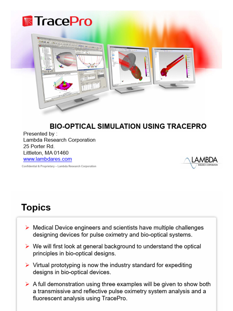 Medical Slides For TracePro Bio-Optical Simulation | PDF | Electromagnetic Radiation | Optics