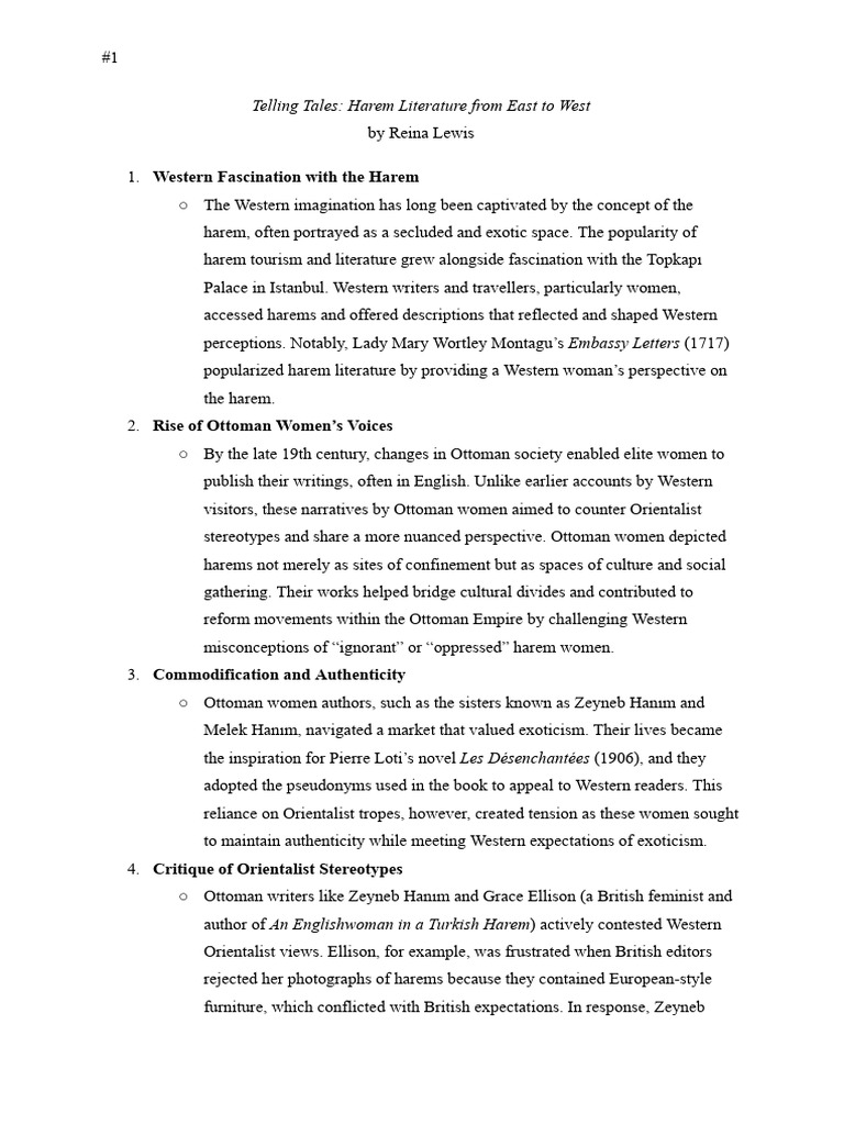 Telling Tales - Harem Literature From East To West | PDF | Orientalism | Harem