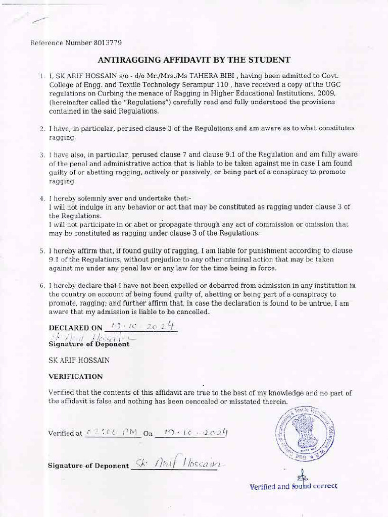 RAGGING V - Sekh Bakir Hossain | PDF