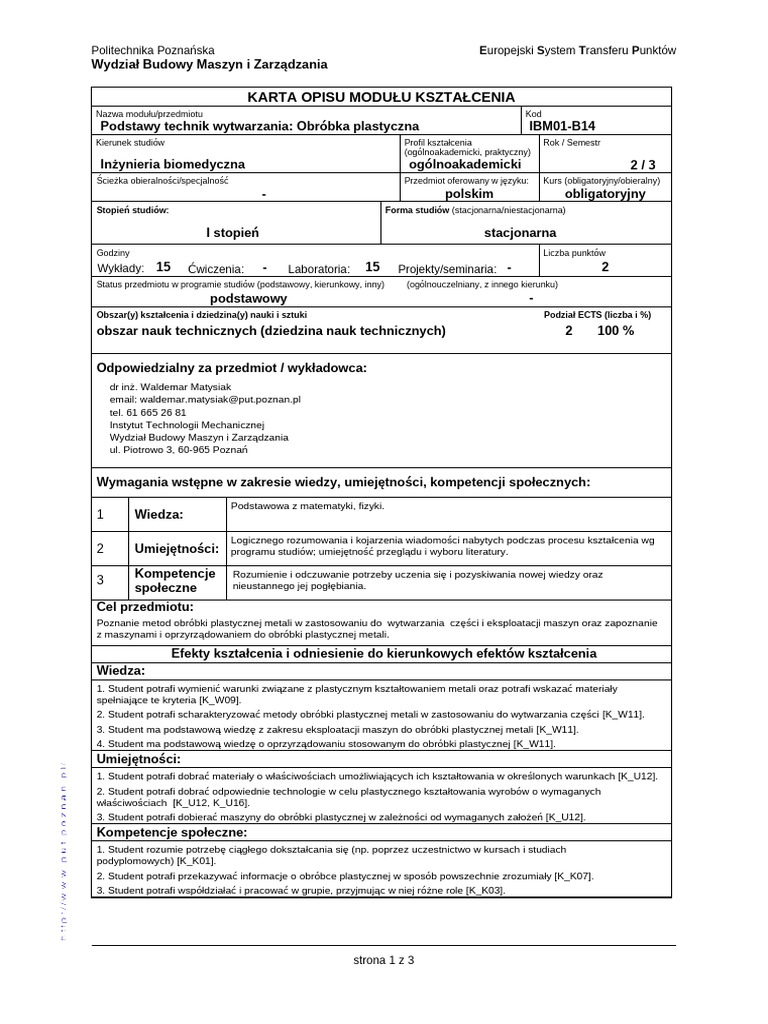 B14-Obrobka Plastyczna | PDF