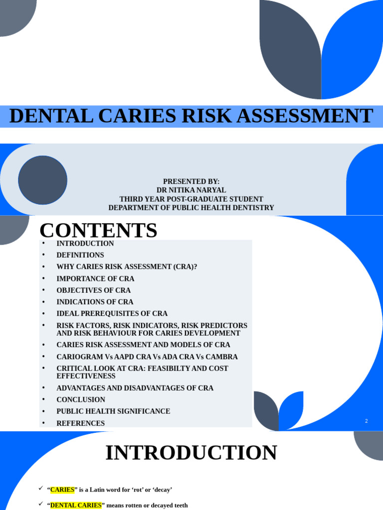 Dental Caries Risk Assessment | PDF | Human Tooth | Dentistry