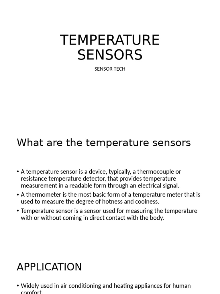 Temperature Sensors | PDF | Thermocouple | Electrical Resistance And ...