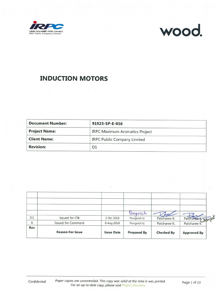 91923-SP-E-016_D1_Induction Motors | PDF | Electric Motor ...