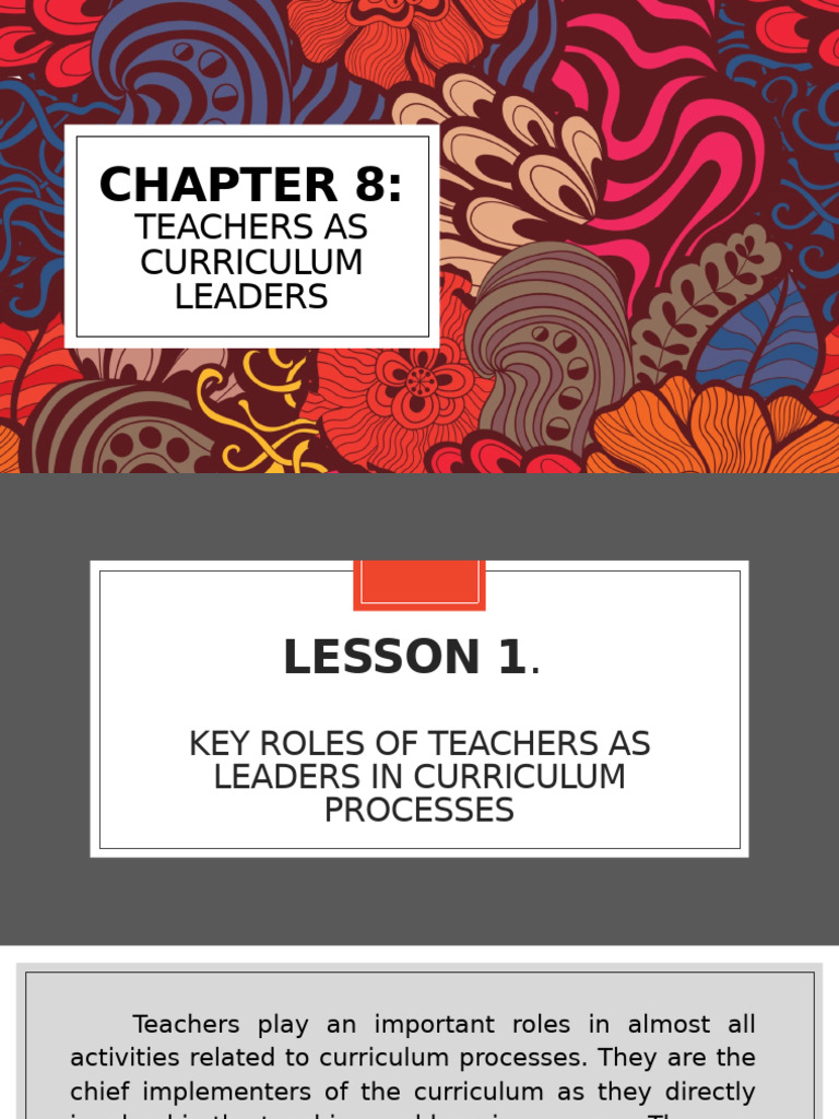 Chapter 8-1 | PDF | Curriculum | Teachers