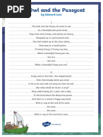 The Owl and The Pussy-Cat Poem | PDF | Cats | Poems