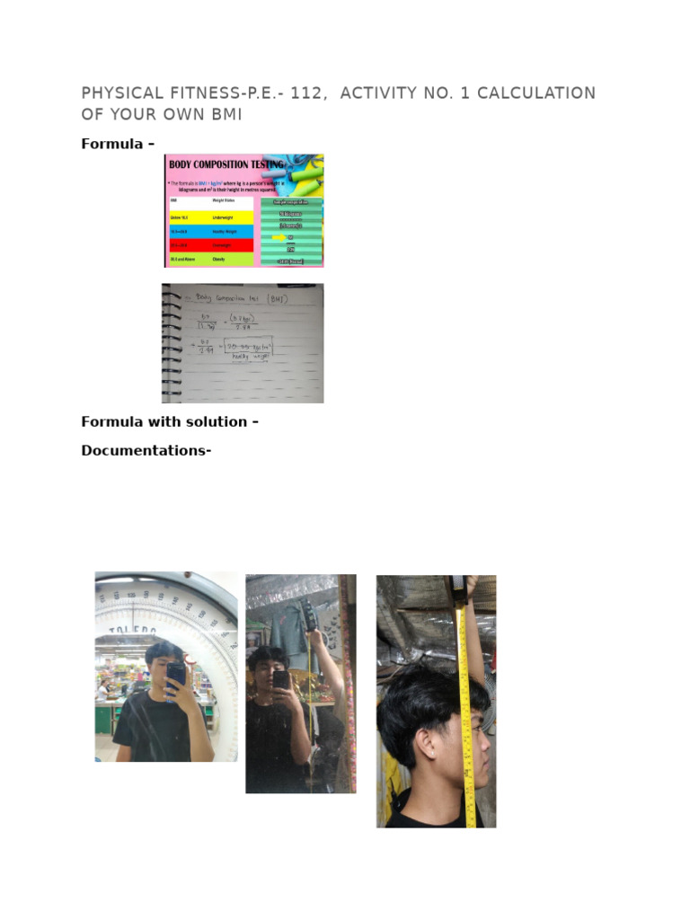 CALCULATION OF BMI | PDF