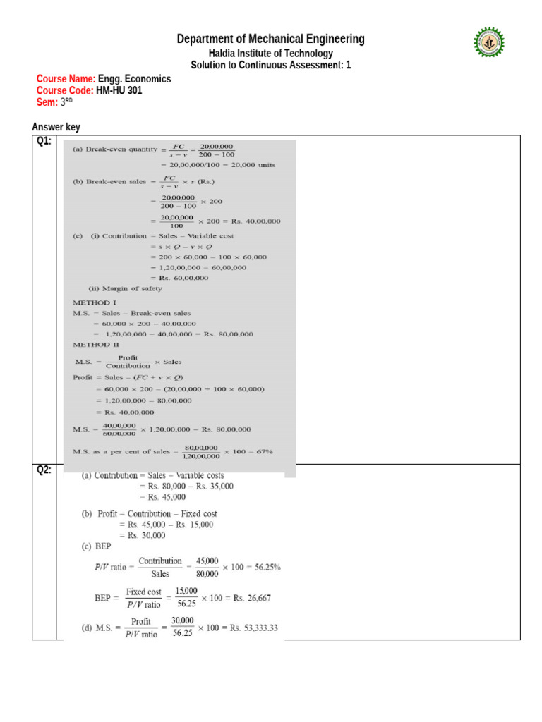 Hm-Hu 301 Ca1 Solution Odd 24-25 | PDF