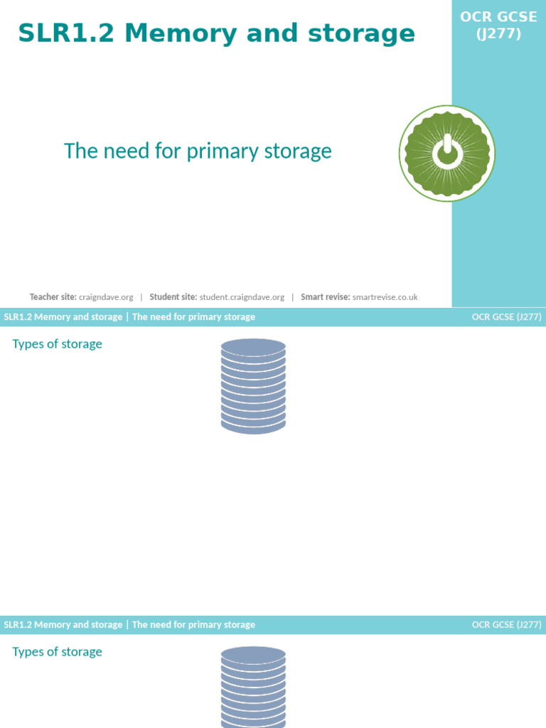 OCR GCSE (J277) 1.2 The Need For Primary Storage | PDF | Computer Data Storage | Random Access ...