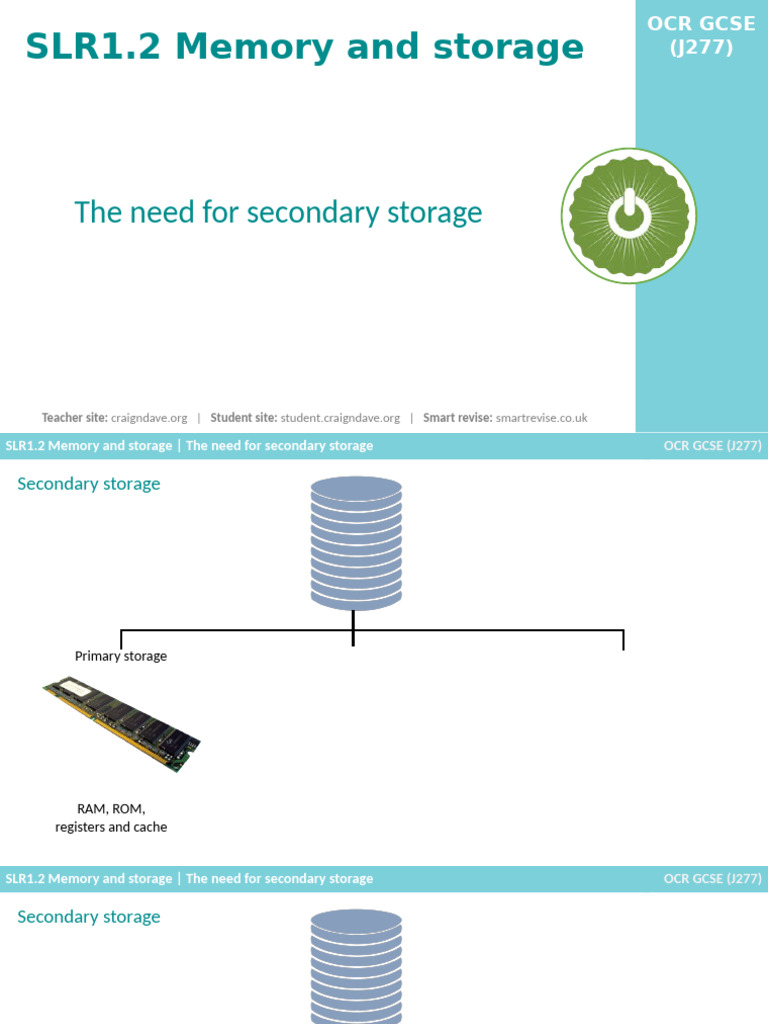 OCR GCSE (J277) 1.2 The Need For Secondary Storage | PDF | Computer Data Storage | Random Access ...