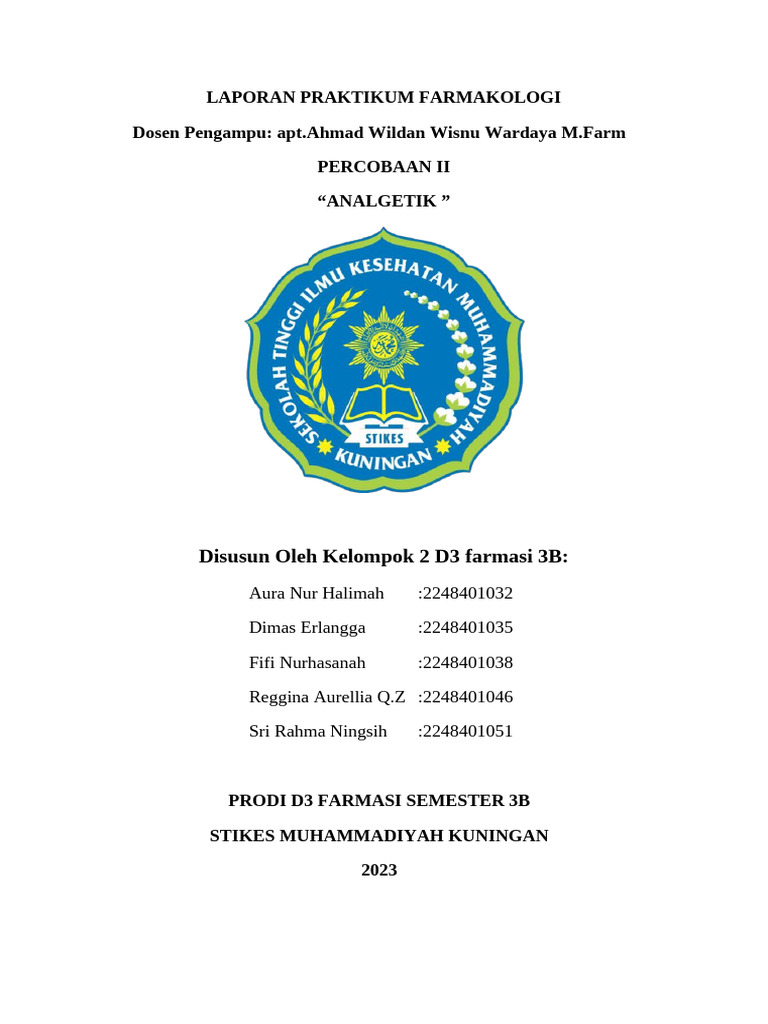 Laporan Praktikum Farmakologi Analgetik | PDF