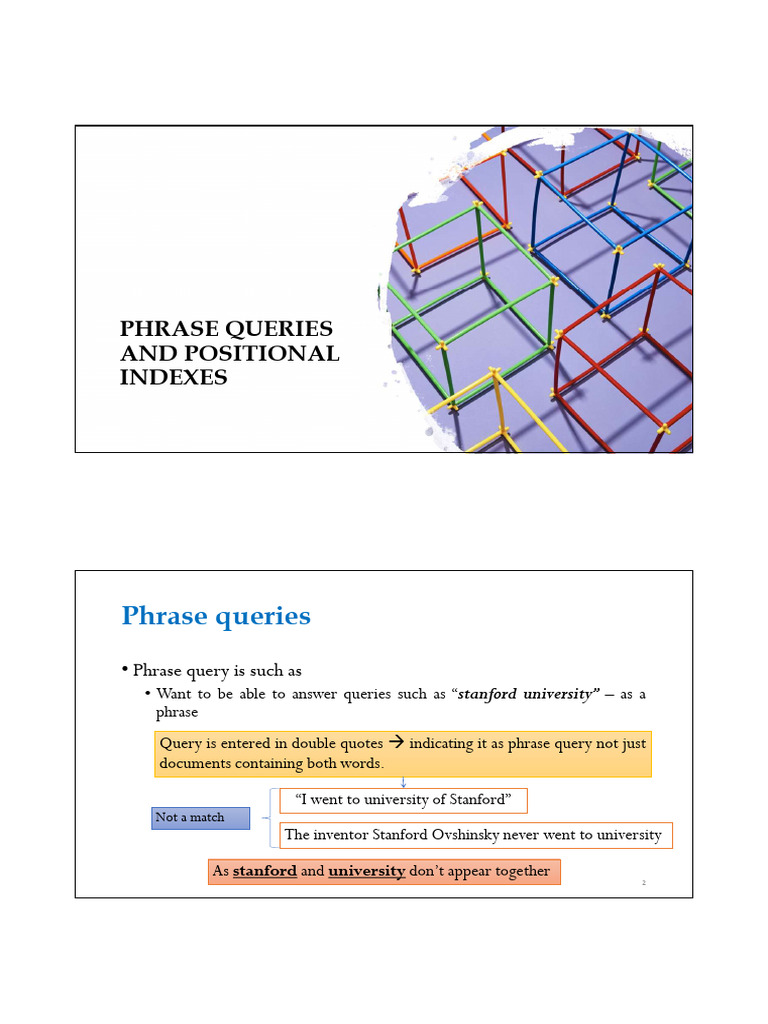 7 Phrase Queries and Positional Indexes | PDF | Search Engine Indexing | Information Retrieval