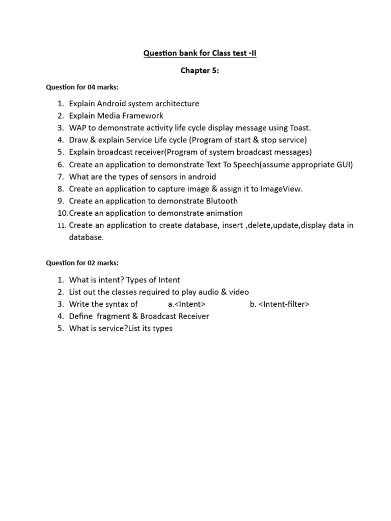 Question Bank For Class Test - II | PDF | Business