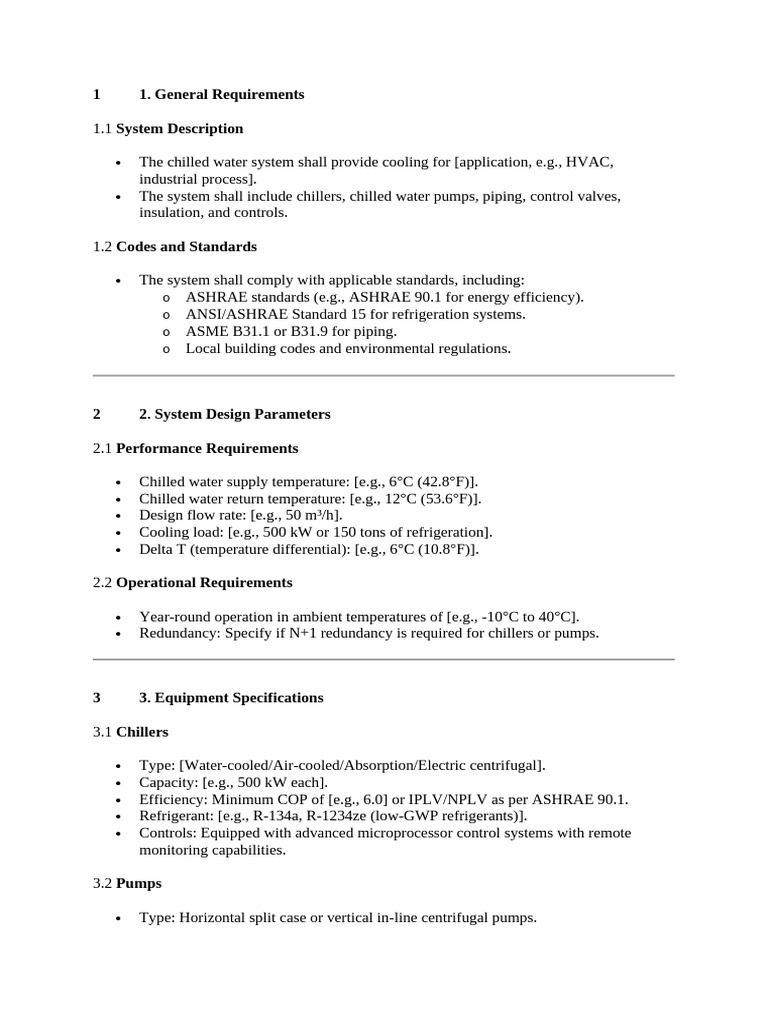 chilled water spec | PDF | Pump | Building Engineering