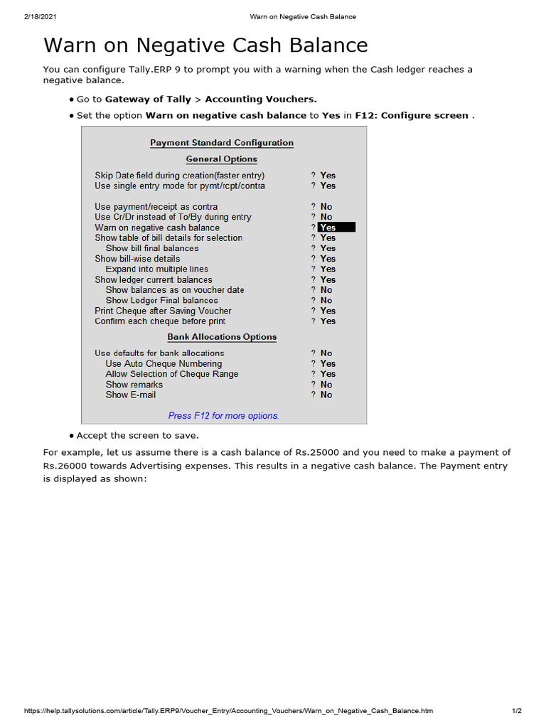 Warn On Negative Cash Balance | PDF | Law