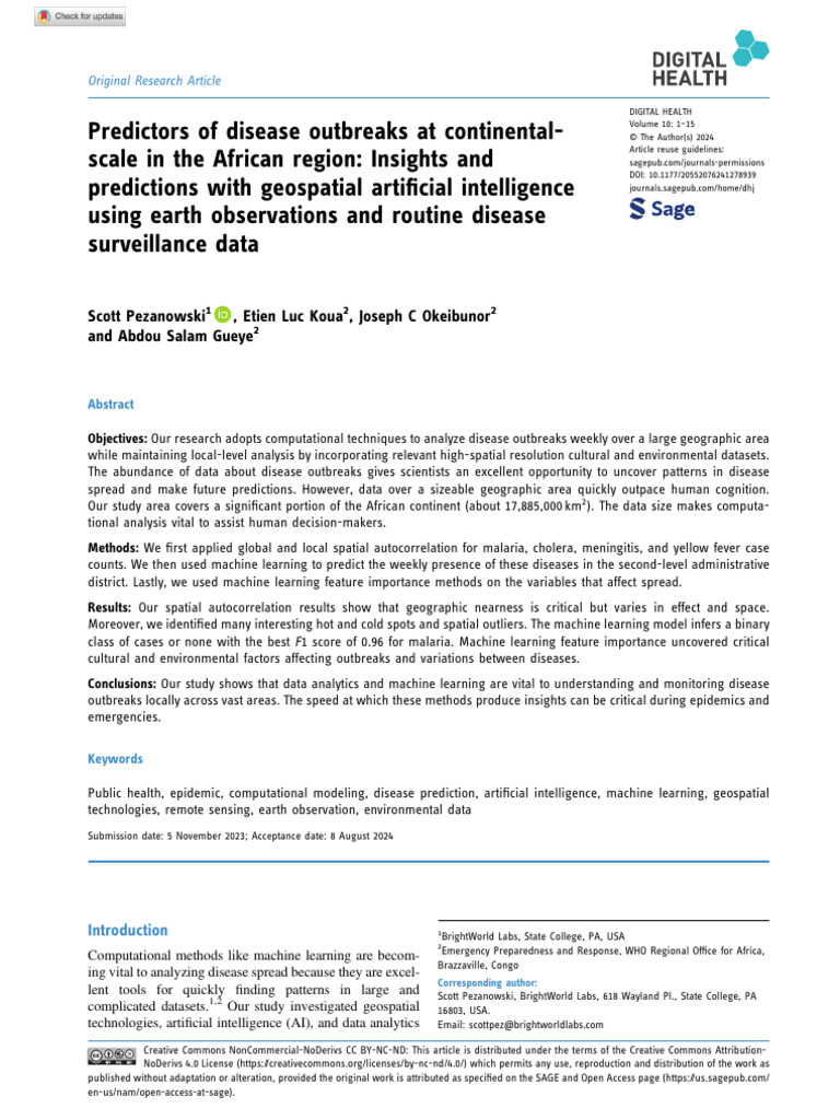 AI-Driven Disease Prediction in Africa | PDF | Spatial Analysis ...
