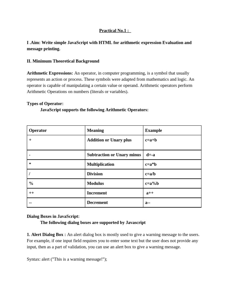 Ans Practical No 1 D | PDF | Java Script | Software Ans Practical No 1 D | PDF | Java Script | Software