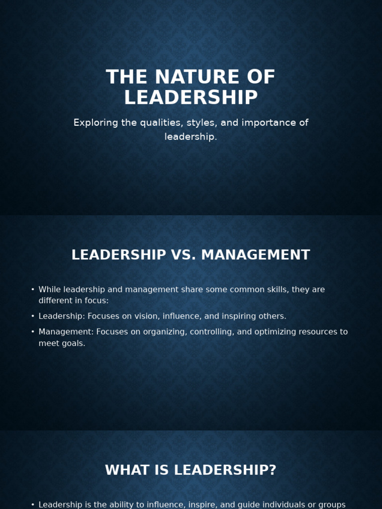 The Nature of Leadership | PDF | Leadership | Transformational Leadership