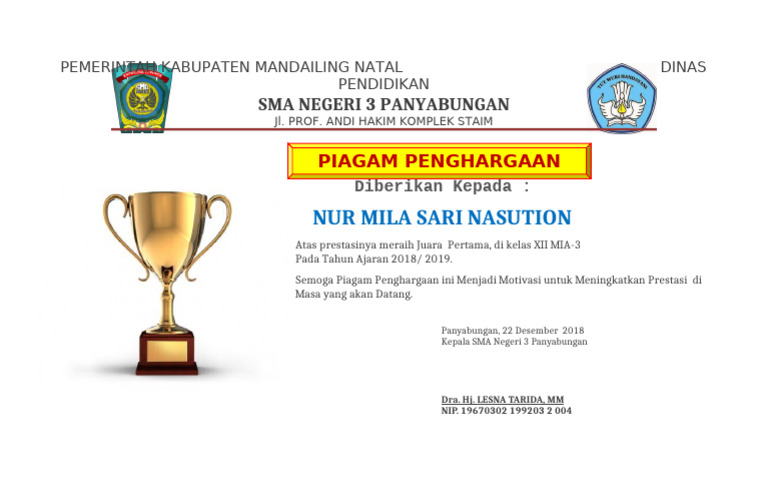 Piagam Juara | PDF