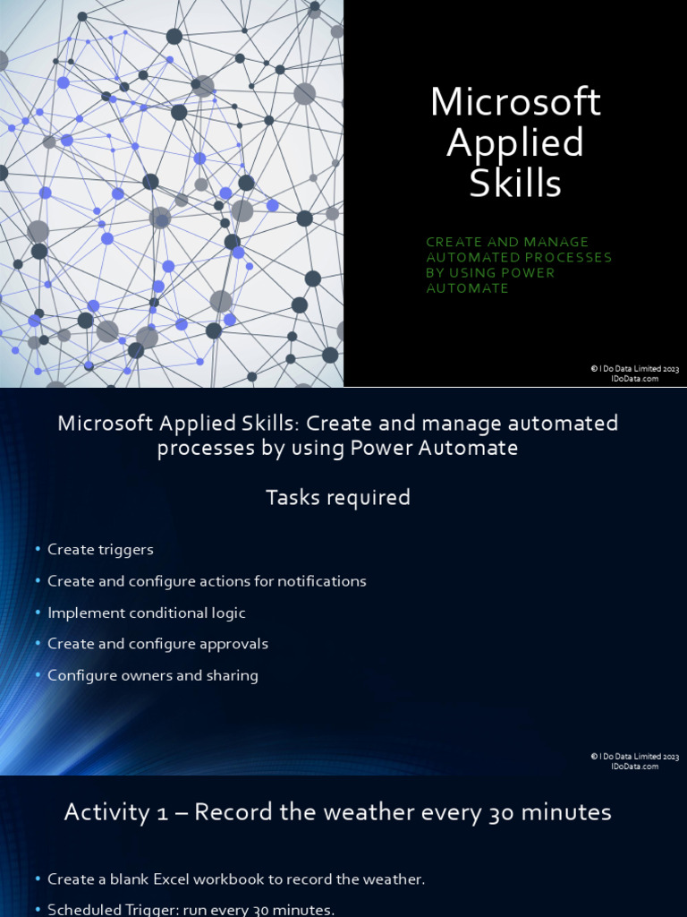 MASPower Automate Activities 231110 | PDF | Microsoft Excel | Microsoft Outlook