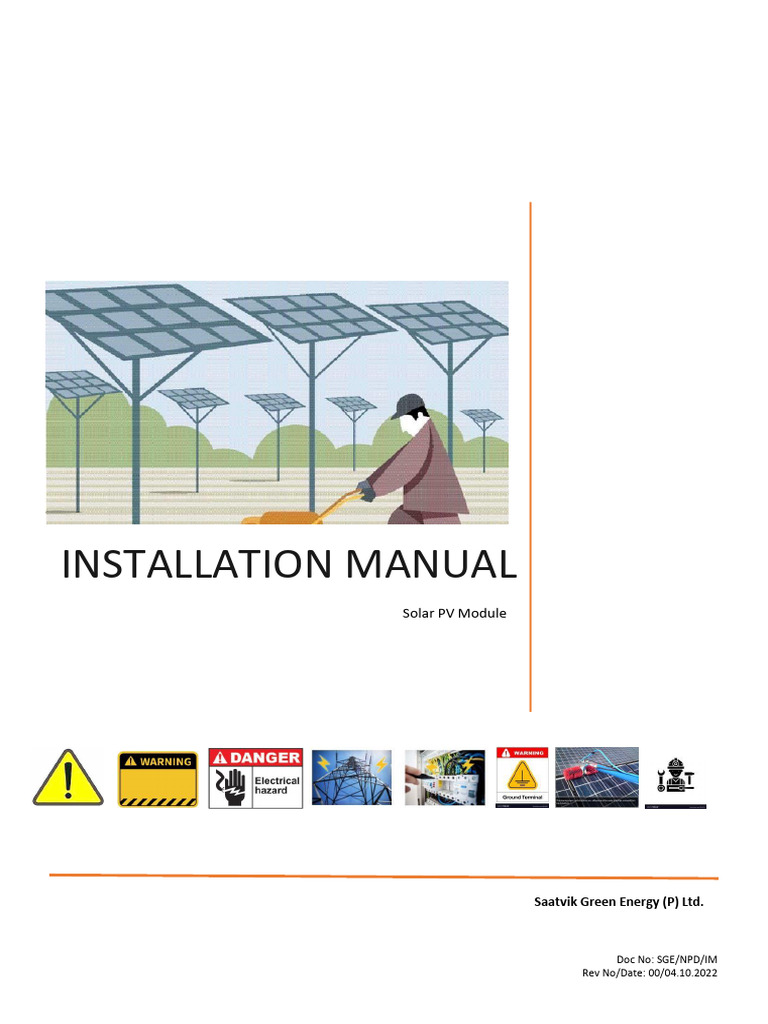 Solar PV Module Installation Manual | PDF | Photovoltaics | Solar Panel