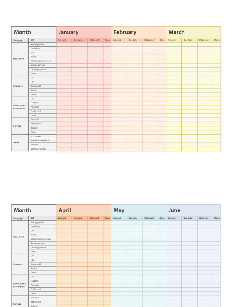 Bill Paying Checklist1 | PDF | Credit Card | Overdraft