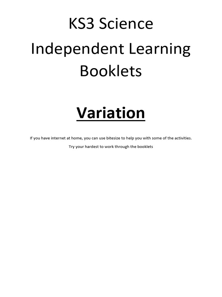 KS3 Year 7 Science Independent Learning Booklets Variation | PDF ...