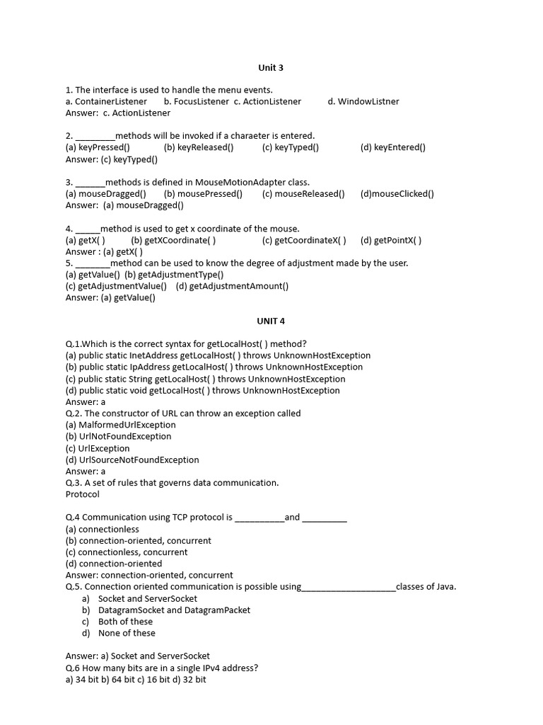 Ajp Ut2 Question Bank | PDF | Port (Computer Networking) | Computing