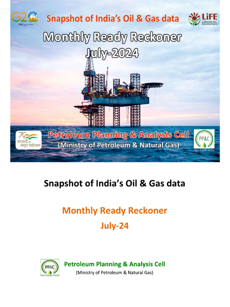 Snapshot of India Oil Gas Data July2024 - A5 | PDF
