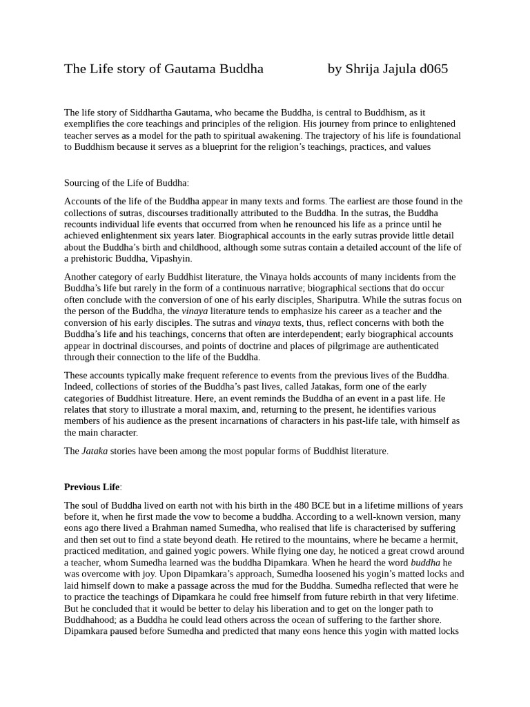 The Life Story of Gautama Buddha | PDF | Bhikkhu | Enlightenment In ...