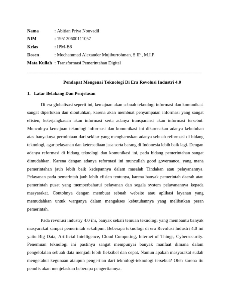 UTS Transformasi Pemerintahan Digital | PDF | Komputer