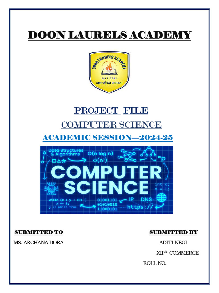 Doon Laurels Academy: Project File | PDF