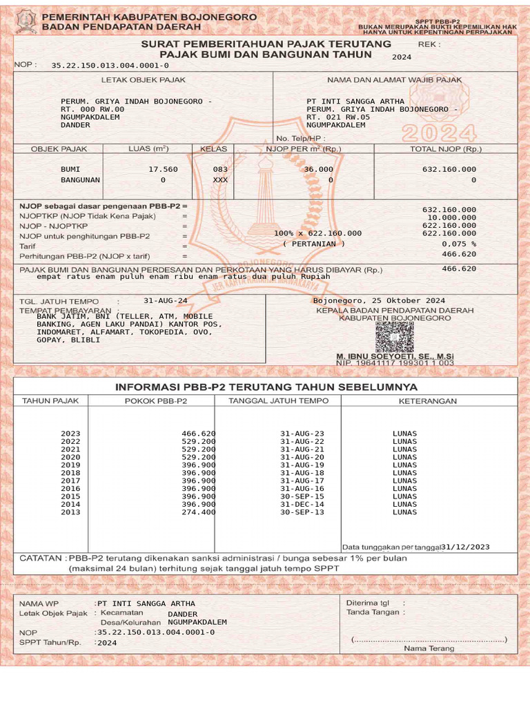 e-SPPT KAB. BOJONEGORO | PDF