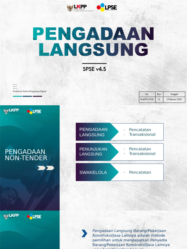 Pengadaan Langsung SPSE v4.5 BRIN | PDF