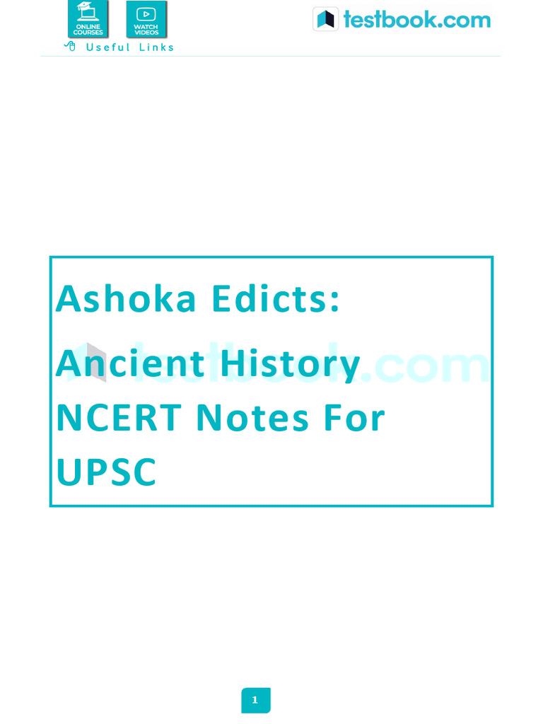 Ashoka Edicts: Overview and Insights | PDF | Ashoka | Ancient India