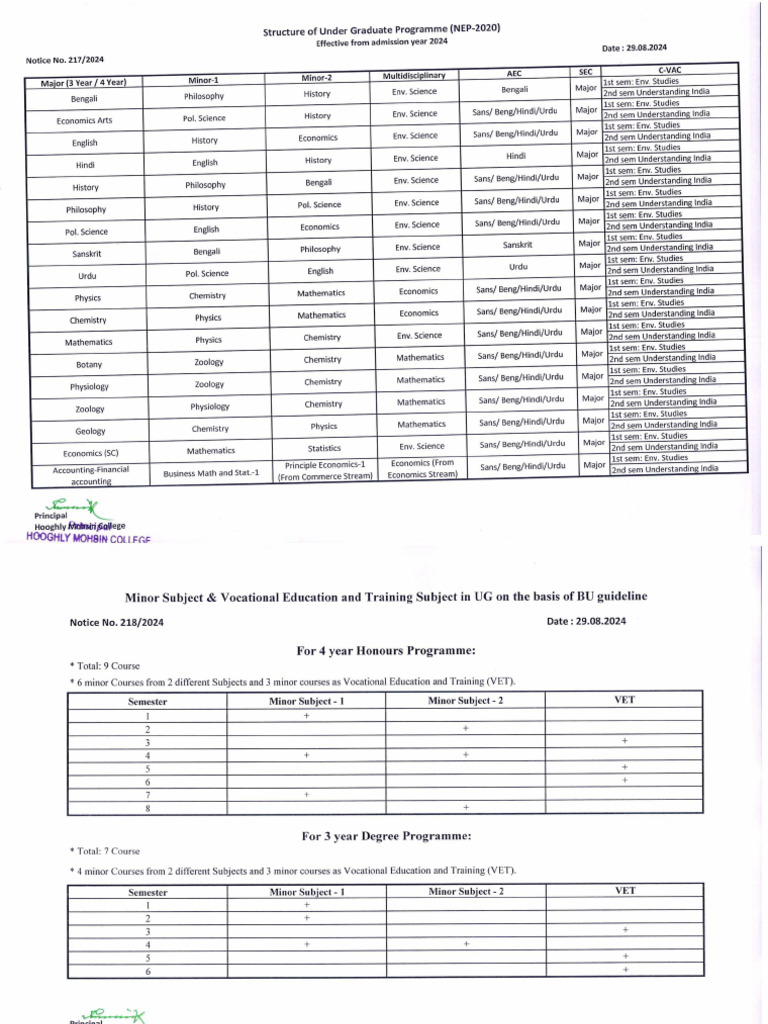 Structure of Under Graduate Programme Nep 2020 | PDF